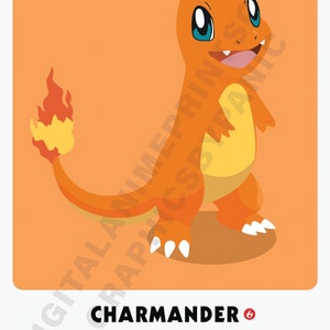 Pokemon Charmander Poster Digital Print Minimalist Pokemon Print ...