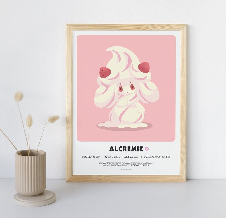 Pokemon Alcremie Poster Digital Print Minimalist Pokemon Print Pokemon ...