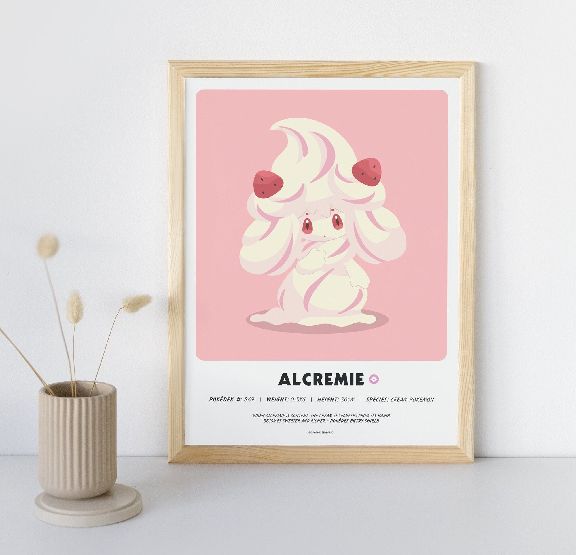 Pokemon Alcremie Poster Digital Print - Minimalist Pokemon Print ...
