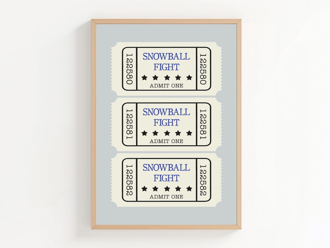 Snowball Fight Tickets Digital Print, Printable Christmas Magic ...