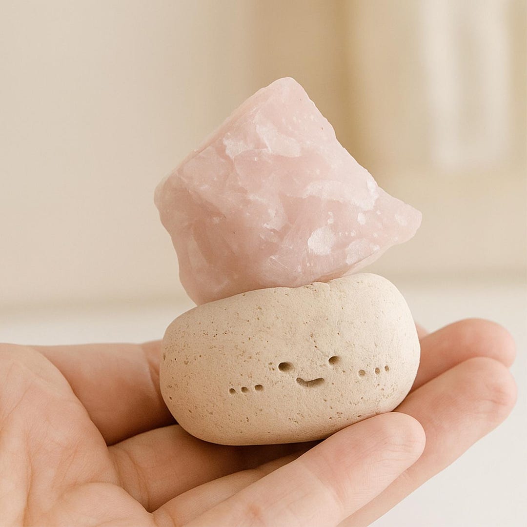 Mini Raw Crystal Figures – Smiling Stone Desk Pet, Buddy, 3 × 4 cm ...