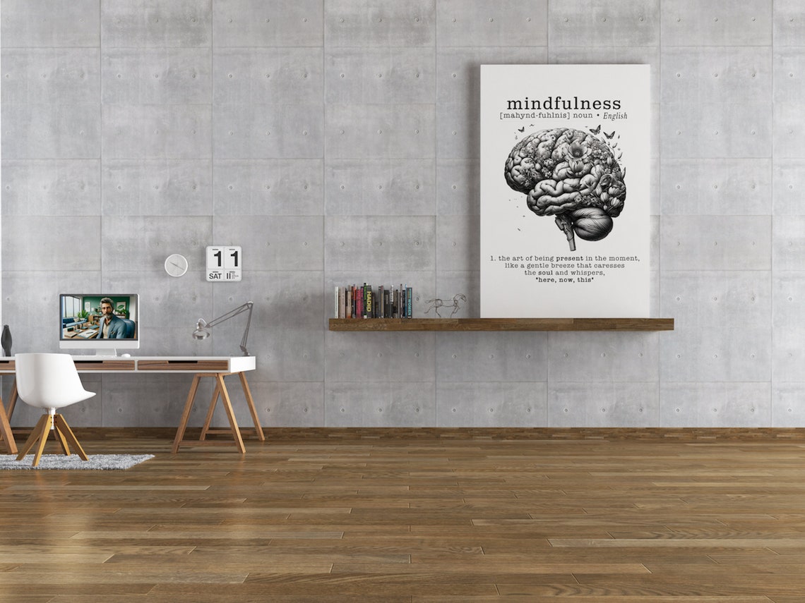 Mindfulness Definition Art Print, Digital Download, Inspirational ...
