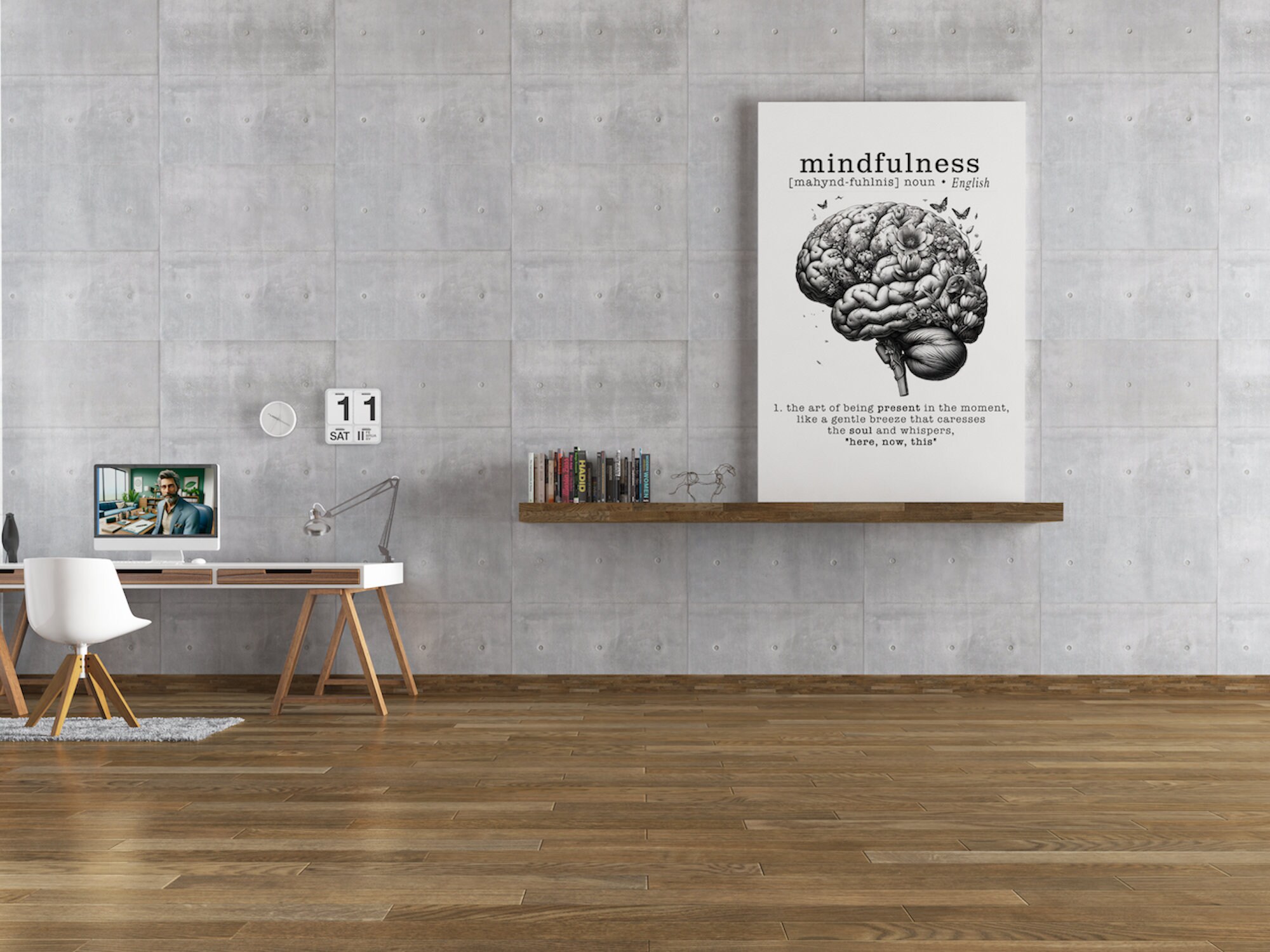 Mindfulness Definition Art Print, Digital Download, Inspirational ...