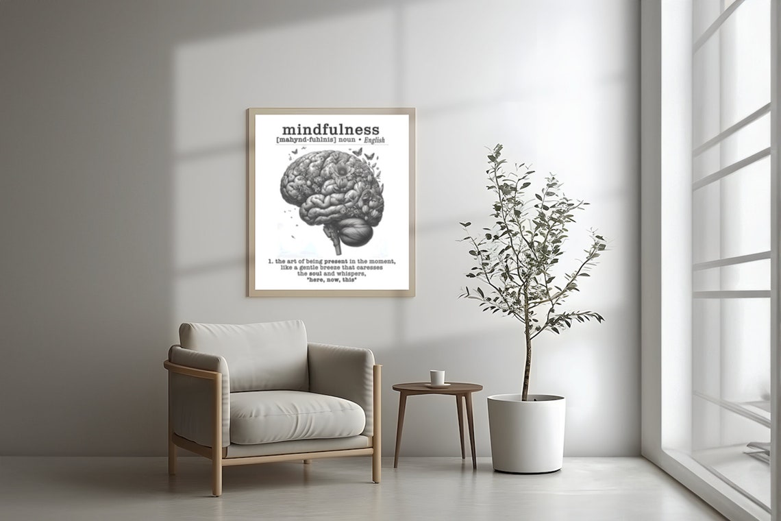 Mindfulness Definition Art Print, Digital Download, Inspirational ...