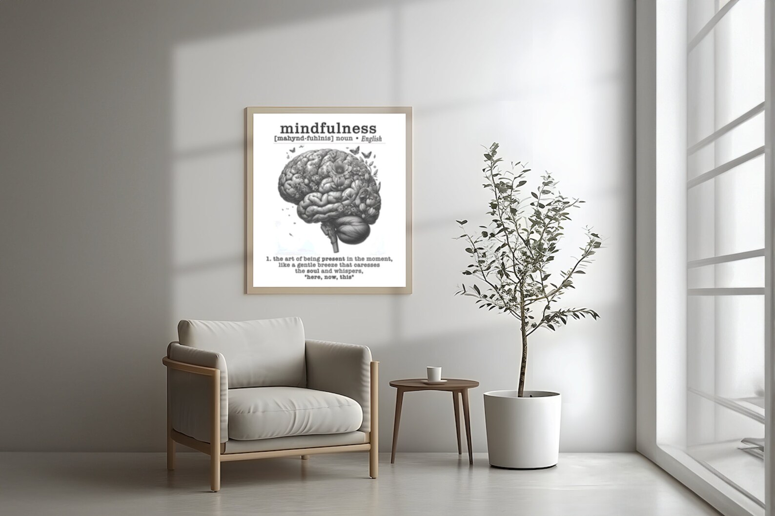 Mindfulness Definition Art Print, Digital Download, Inspirational ...