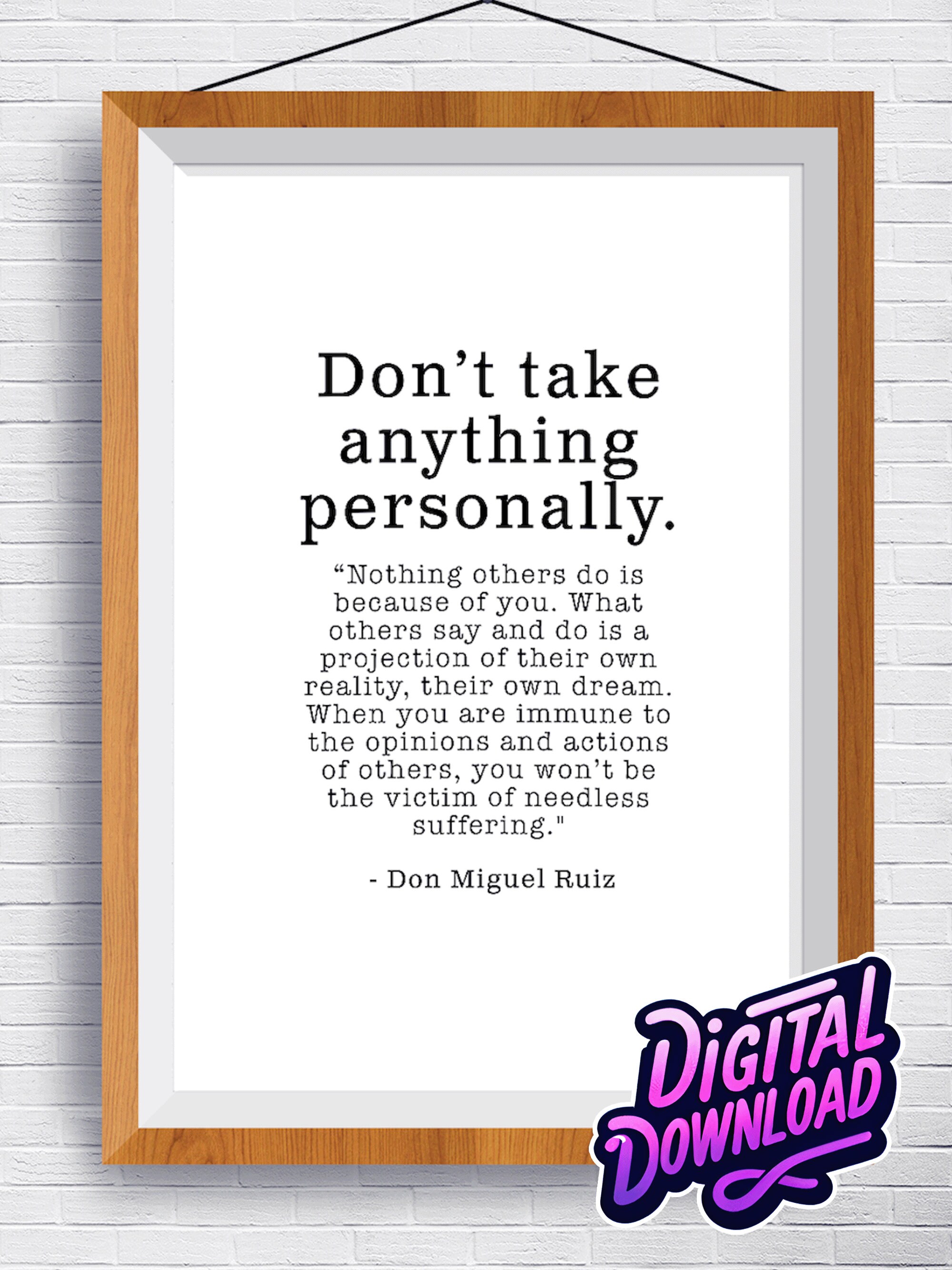 Don Miguel Ruiz Quote Poster, Typography Art, the Four Agreements Wall ...