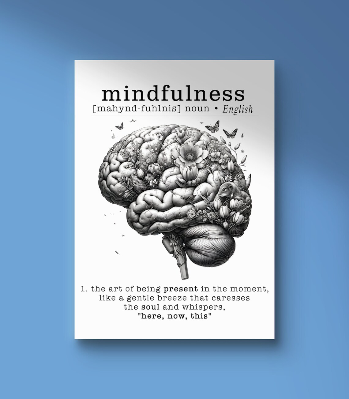 Mindfulness Definition Art Print, Digital Download, Inspirational ...