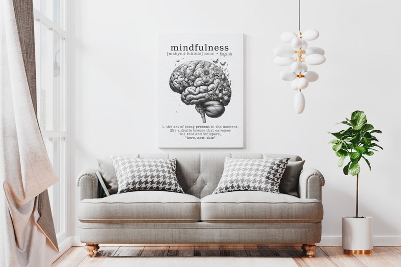 Mindfulness Definition Art Print, Digital Download, Inspirational ...