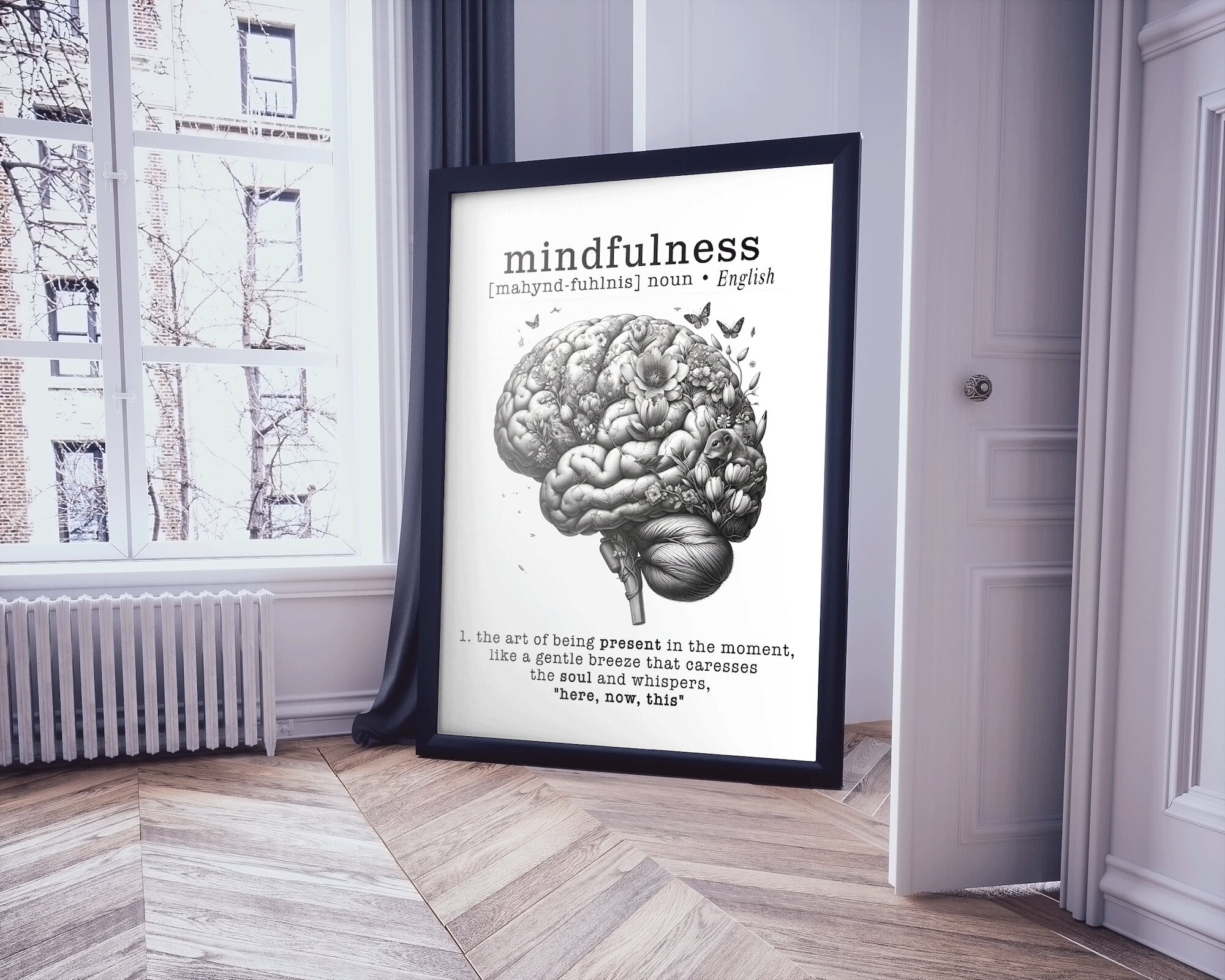 Mindfulness Definition Art Print, Digital Download, Inspirational ...