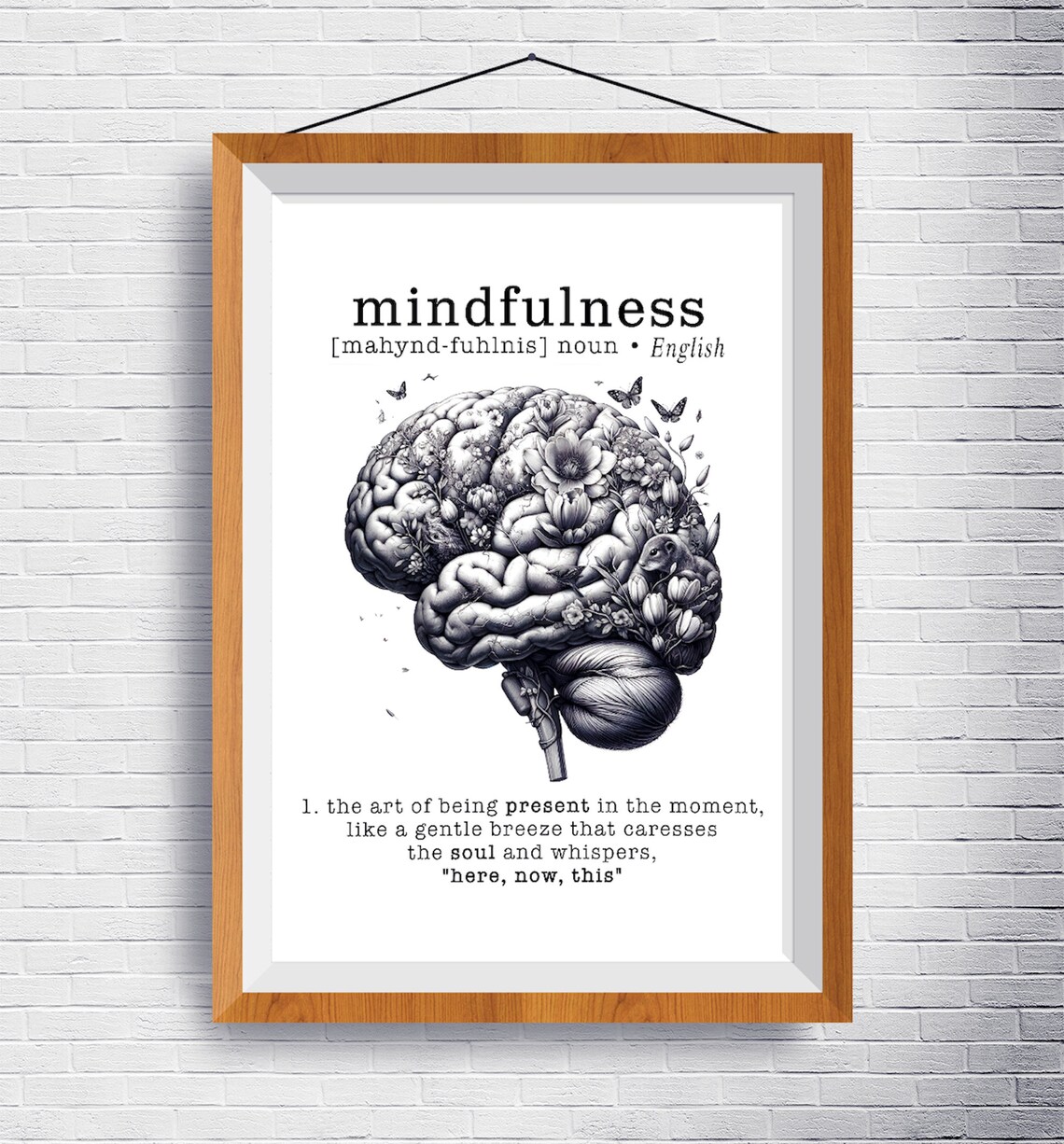Mindfulness Definition Art Print, Digital Download, Inspirational ...