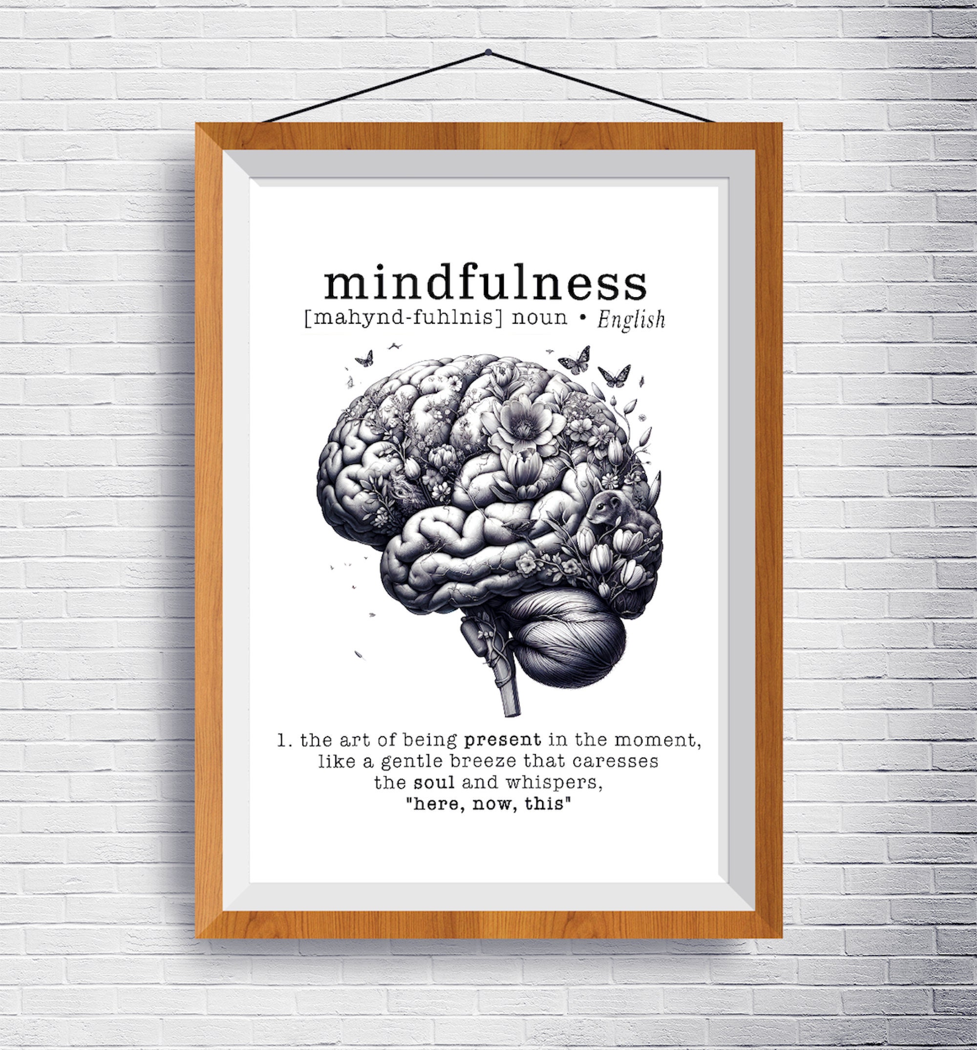 Mindfulness Definition Art Print, Digital Download, Inspirational ...