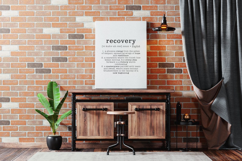 Recovery Definition Print Self Care Wall Art Inspirational Poster ...