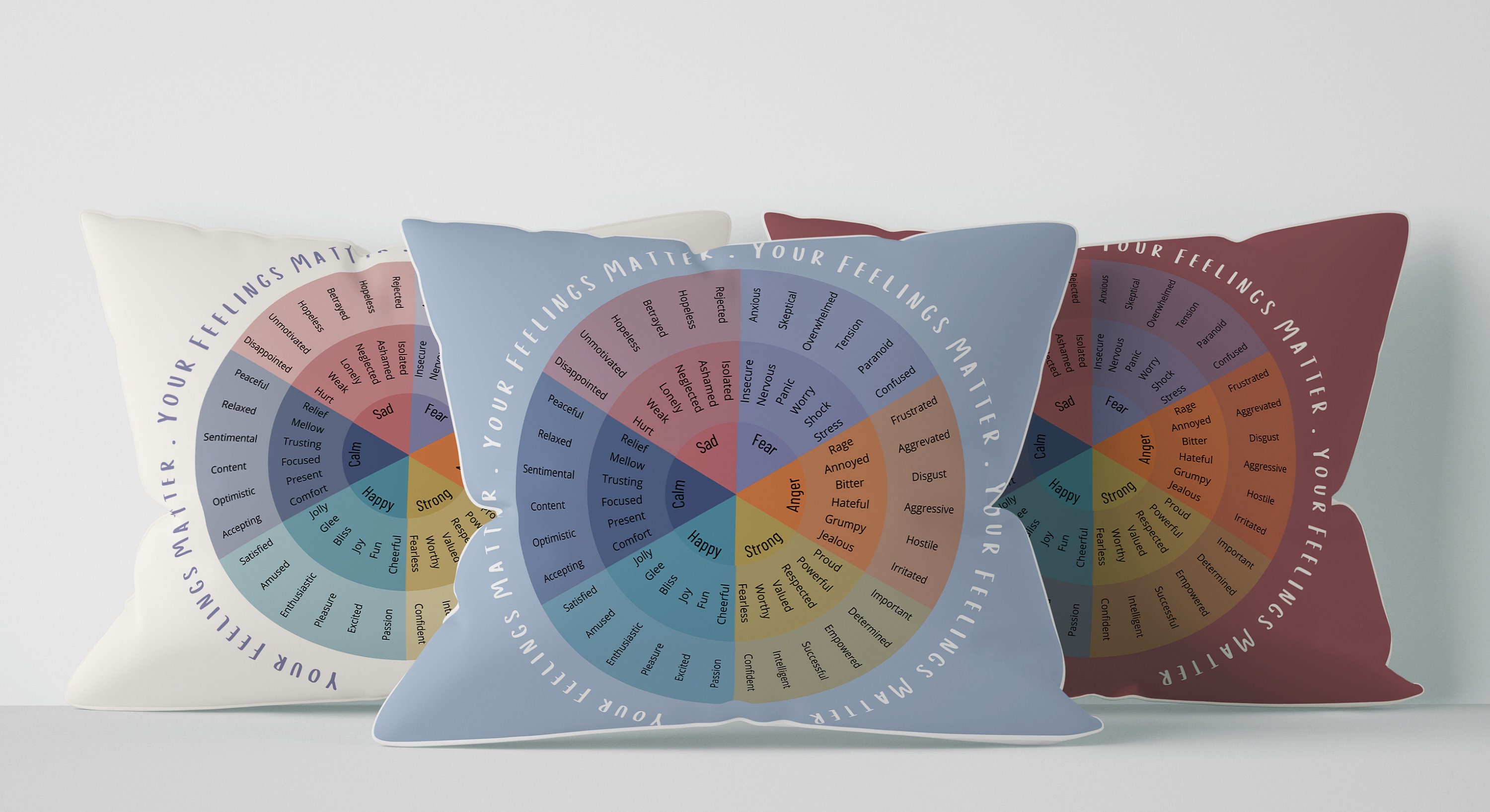 Black Emotion Wheel Pillow Emotional Intelligence Tool, Psychologist ...