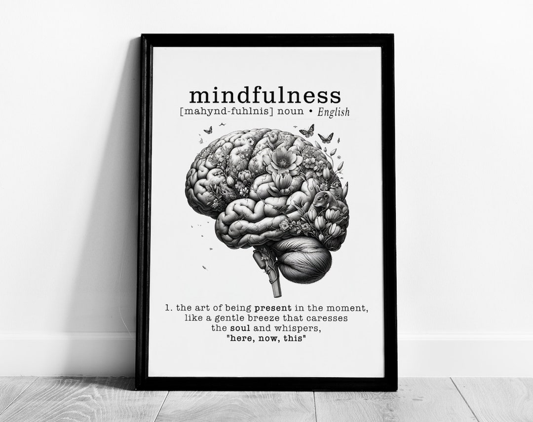 Mindfulness Definition Art Print, Digital Download, Inspirational ...