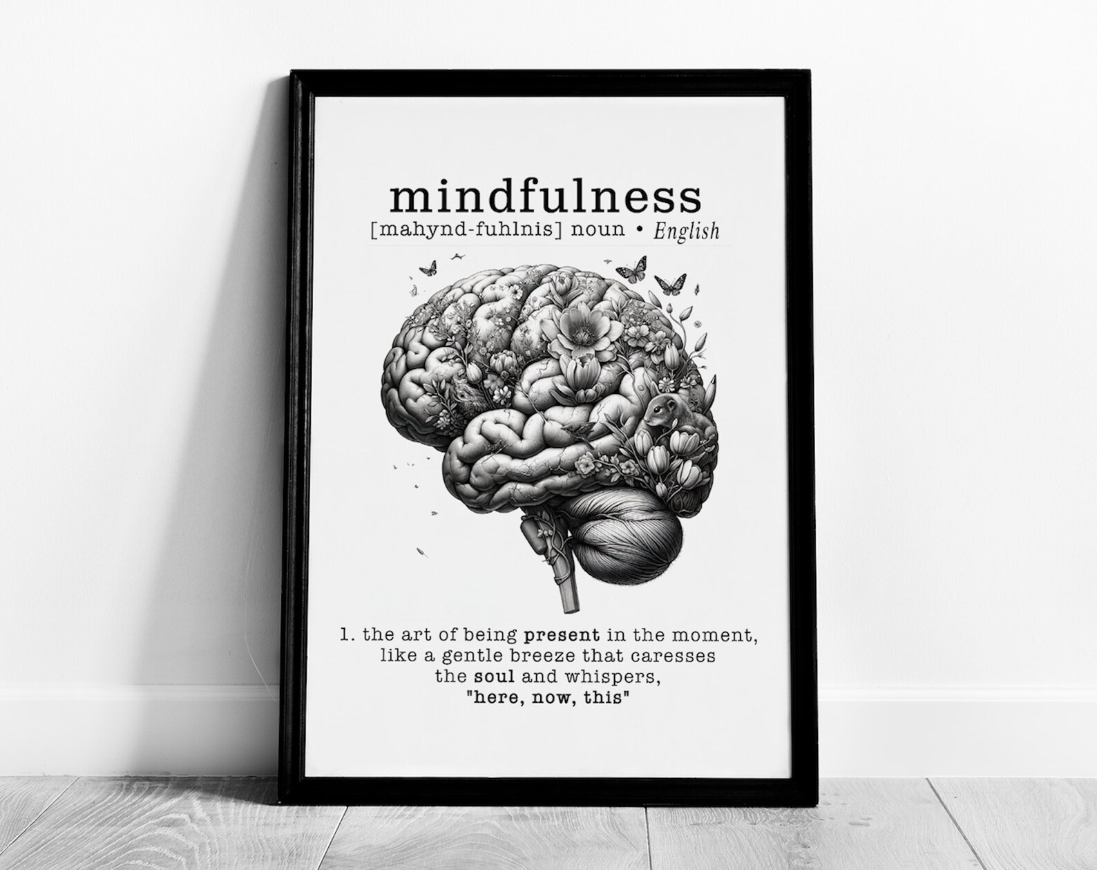 Mindfulness Definition Art Print, Digital Download, Inspirational ...