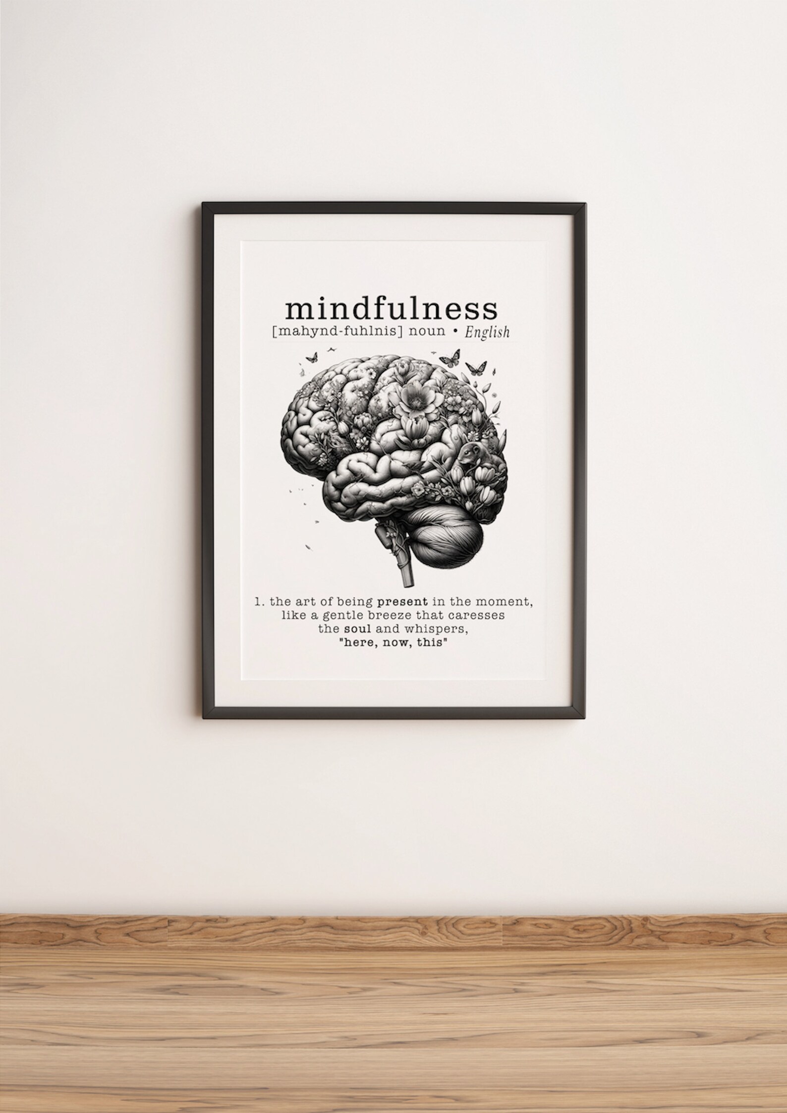Mindfulness Definition Art Print, Digital Download, Inspirational ...