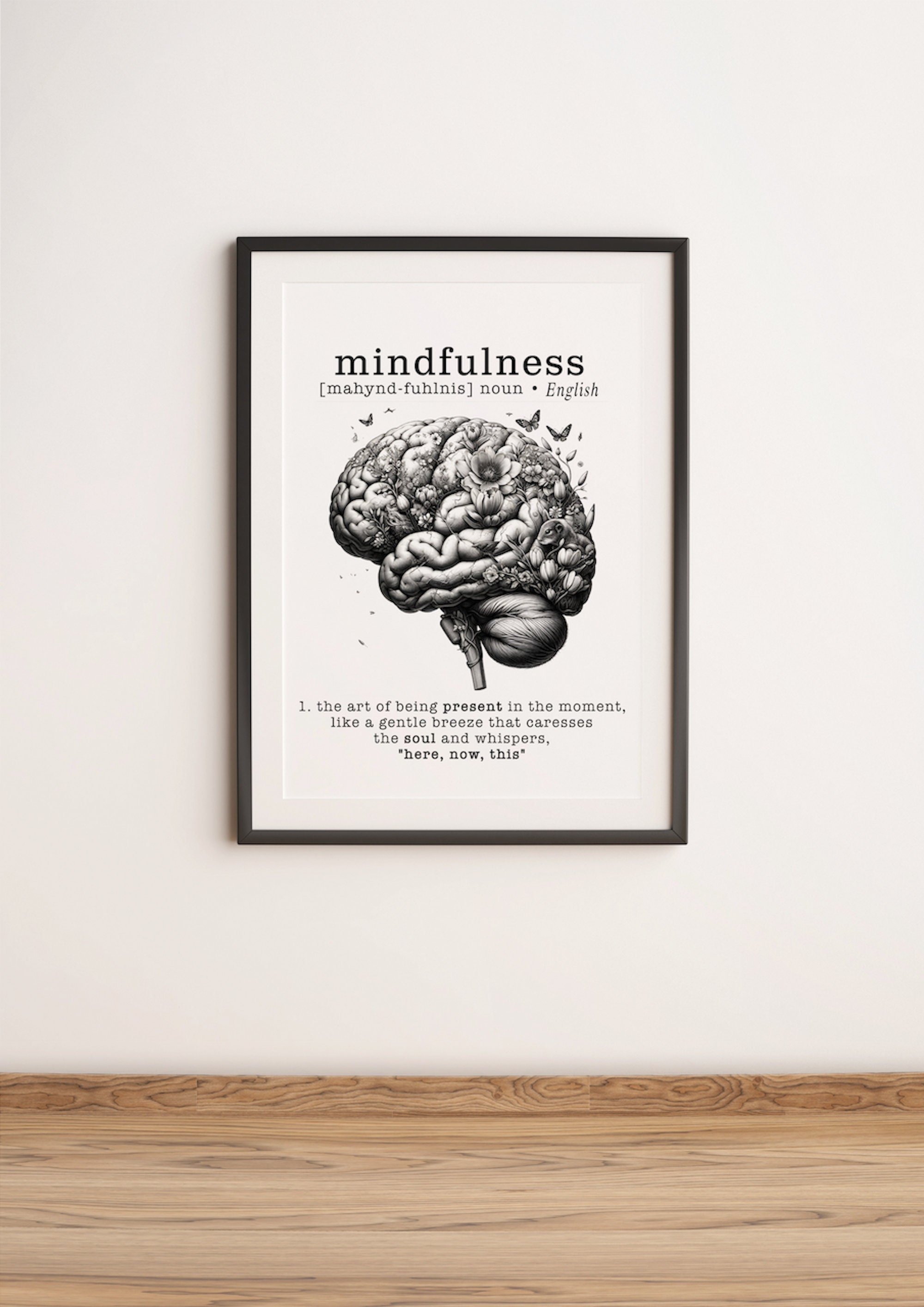 Mindfulness Definition Art Print, Digital Download, Inspirational ...