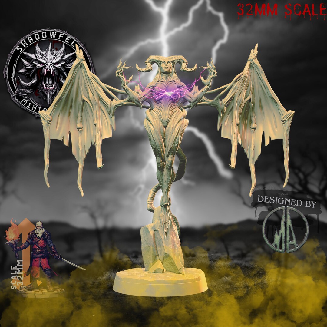 Devilish Figure Dnd Miniature Succubus, Scary Creature, Underworld ...