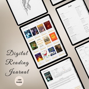 Digital Reading Journal - Reading Planner Journal With Book Review for ...