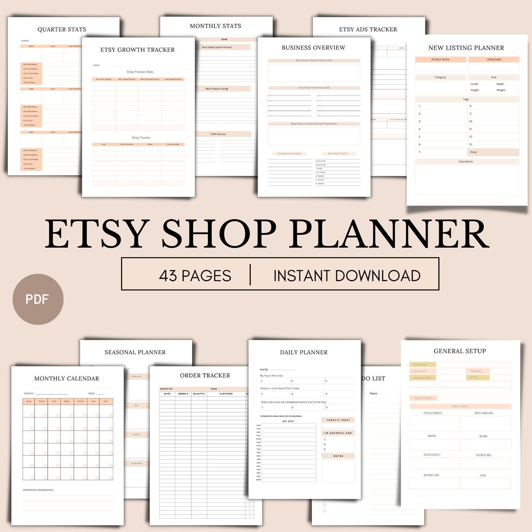 Etsy Shop Planner Printable Digital Business Planner Sell on Etsy Etsy ...