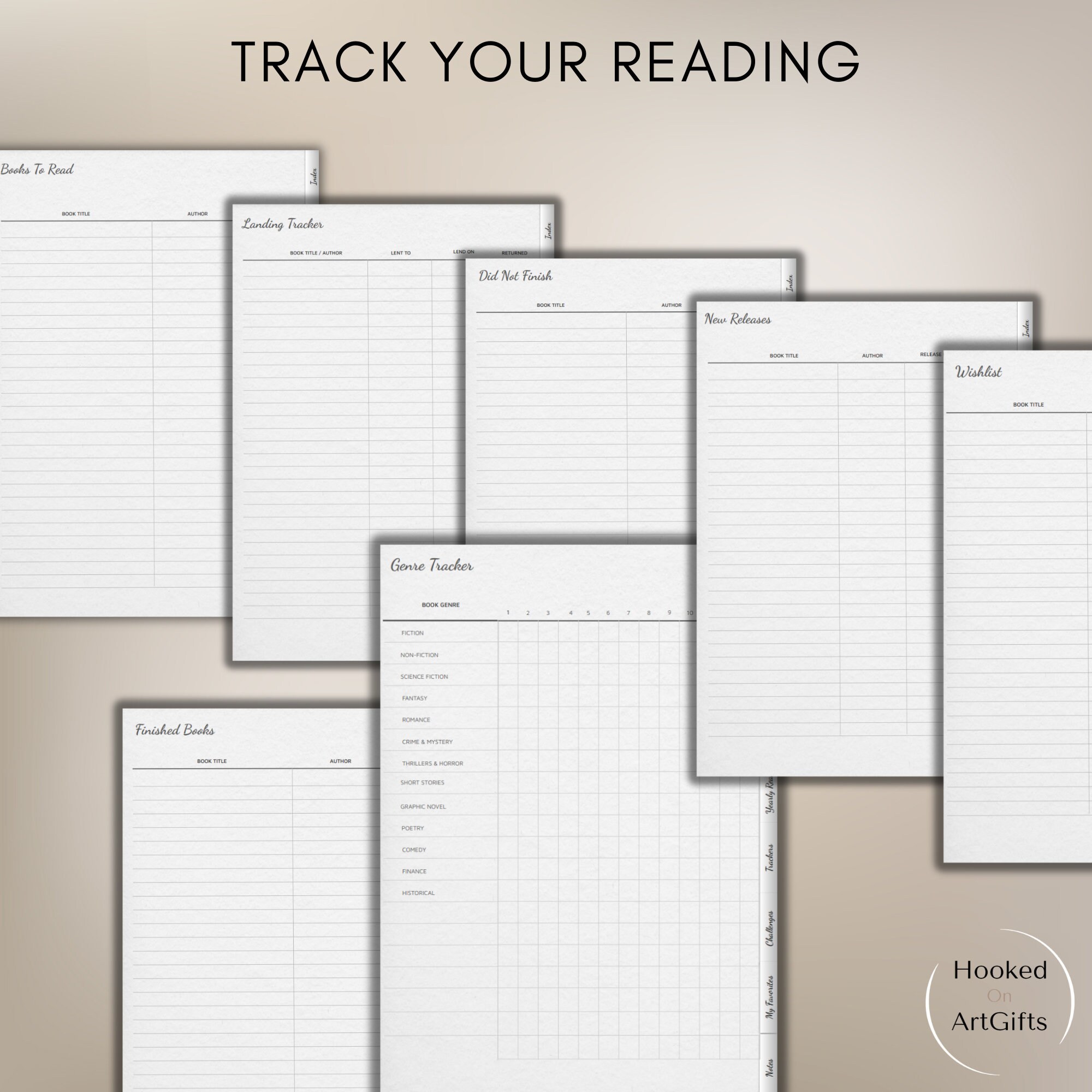 Digital Reading Journal - Reading Planner Journal With Book Review for ...