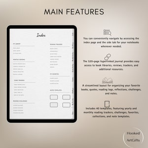 Digital Reading Journal - Reading Planner Journal With Book Review for ...