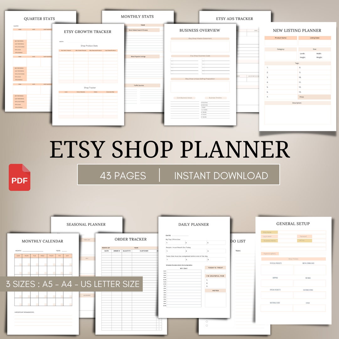 Etsy Shop Planner Printable | Digital Business Planner | Sell on Etsy ...