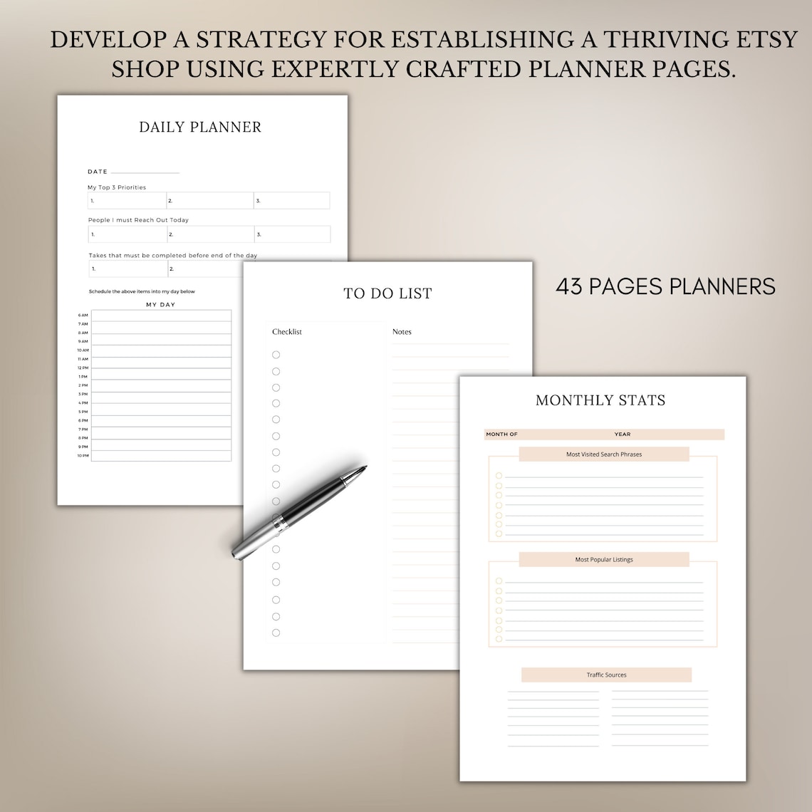 Etsy Shop Planner Printable | Digital Business Planner | Sell on Etsy ...