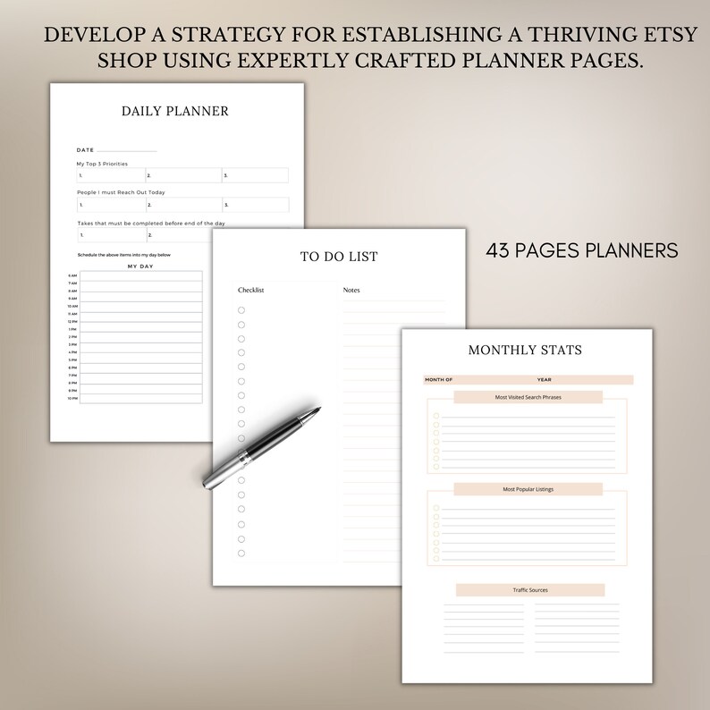 Etsy Shop Planner Printable | Digital Business Planner | Sell on Etsy | Etsy Seller Planner - Etsy