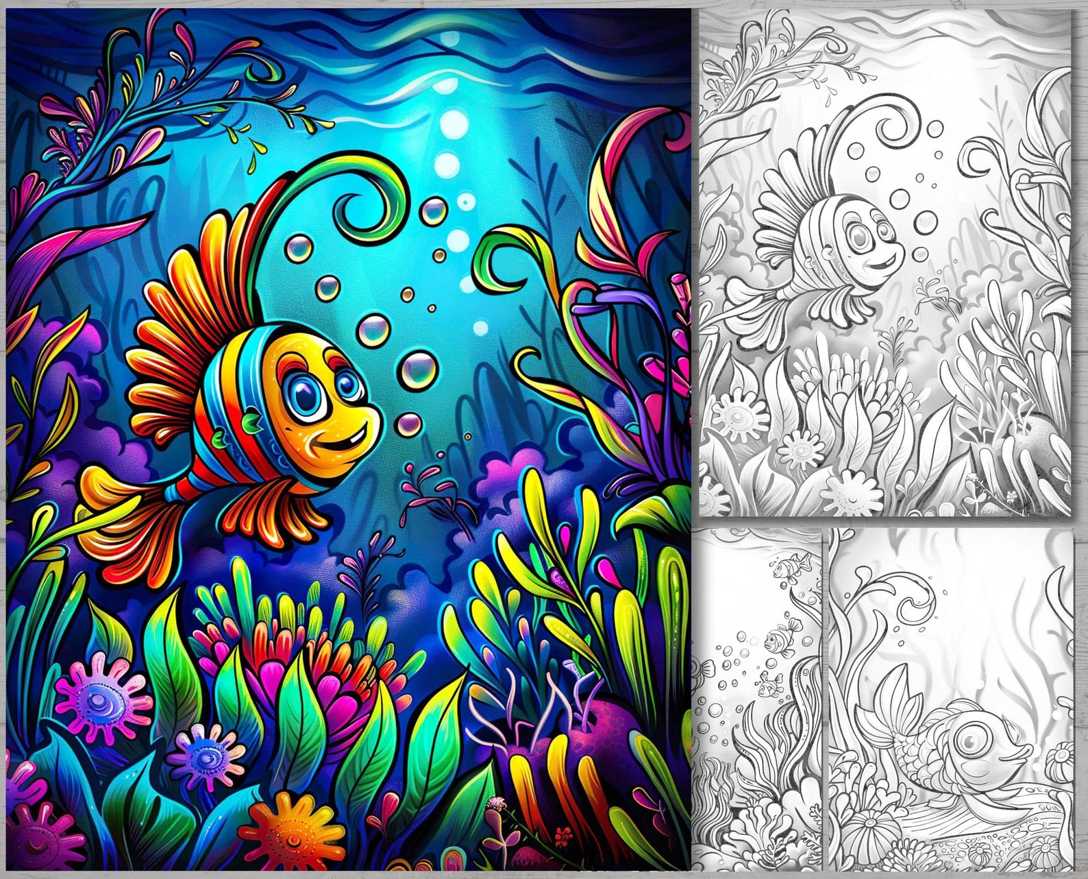Ocean Life Coloring Book: Vibrant Marine Creatures (PDF Download) - Etsy