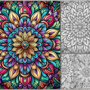 Mandala Art Therapy Coloring Book, Adult and Kids Mandala Printable ...