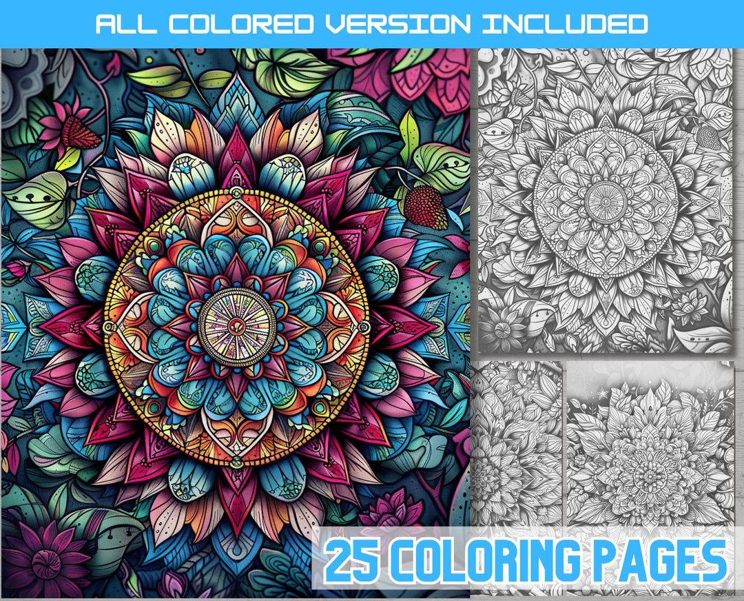 Mandala Art Therapy Coloring Book, Adult and Kids Mandala Printable ...
