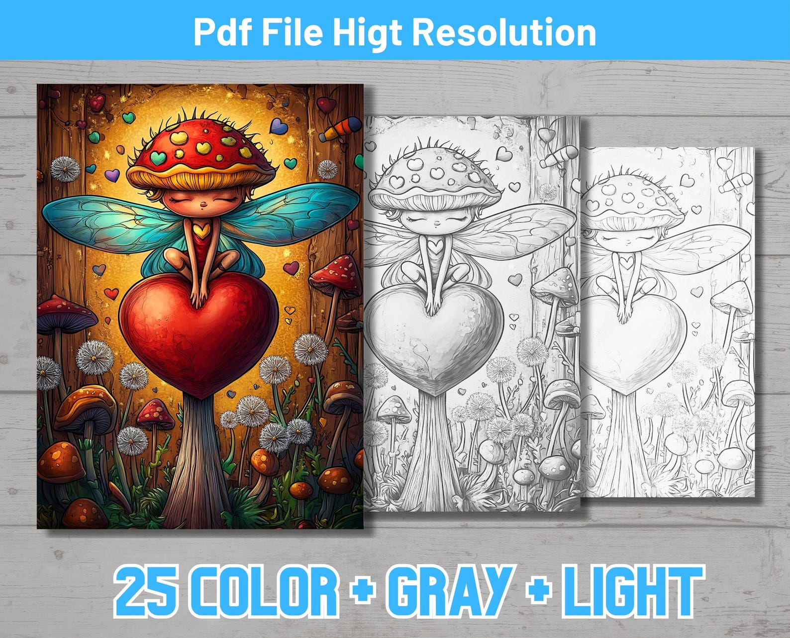 Whimsical Fantasy Coloring Book, Enchanted Fairy Tale Coloring Pages ...