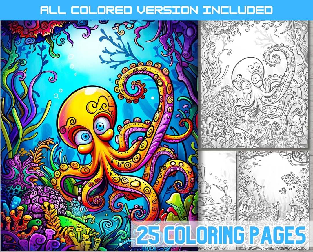 Ocean Life Coloring Book: Vibrant Marine Creatures (PDF Download) - Etsy