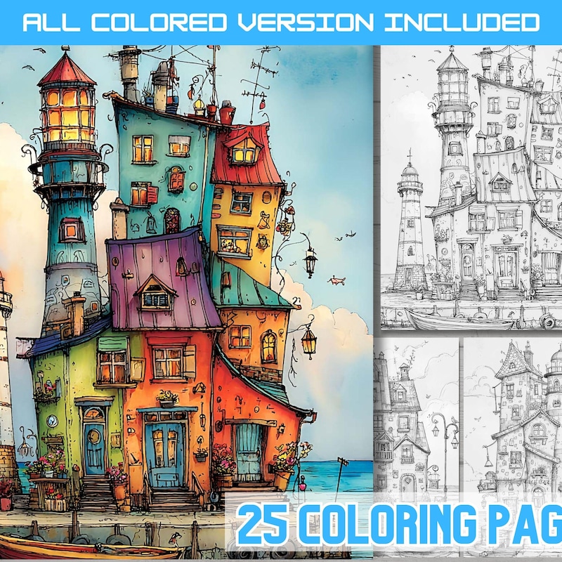Seaside Colouring Book - Etsy
