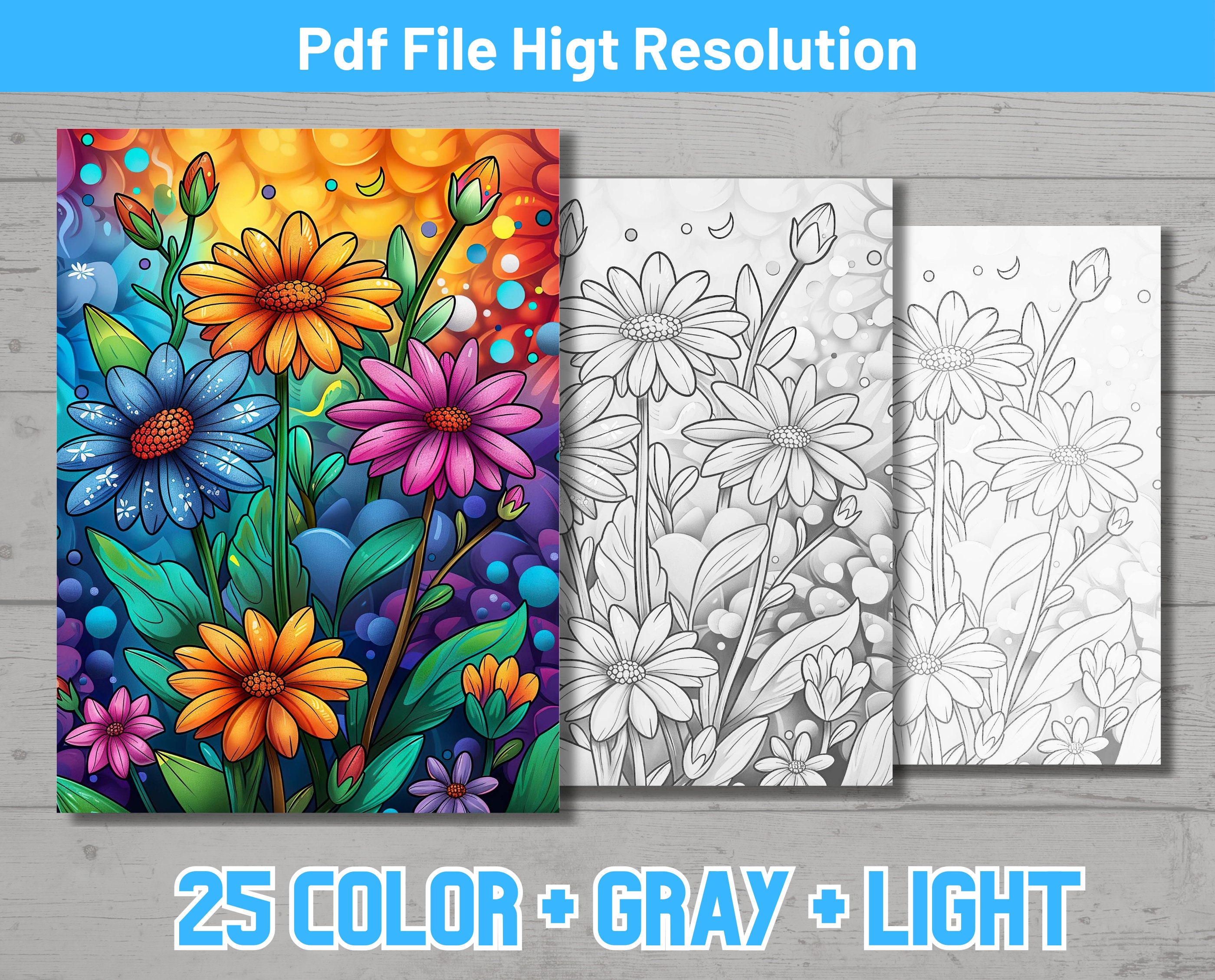 Spring Flowers Coloring Book: Adult & Kids Floral Coloring Pages (PDF ...