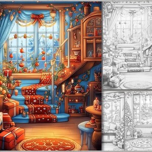 Christmas Interiors Coloring Book: Festive Holiday Homes (PDF Download ...