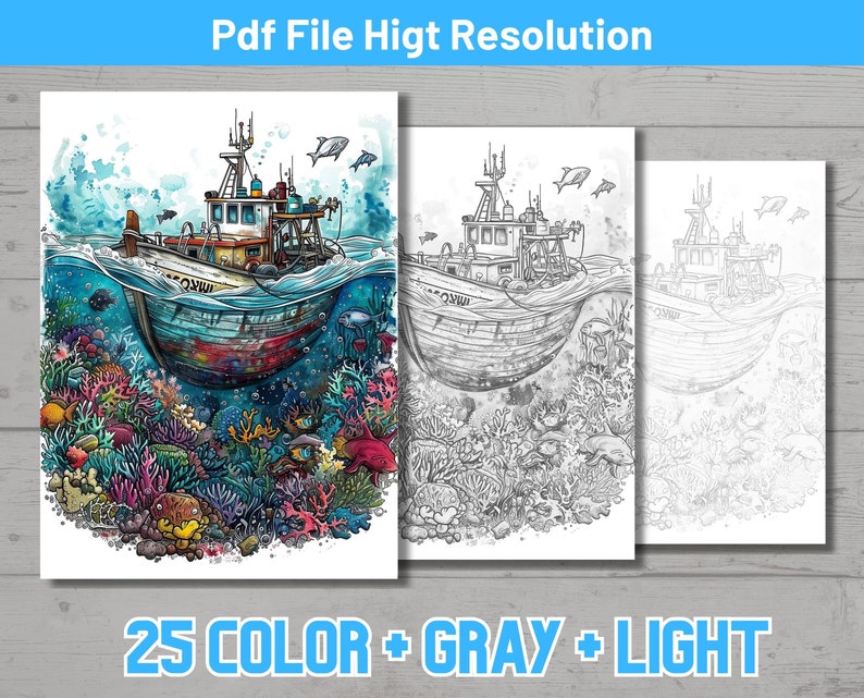 Nautical Coloring Book: Surreal Ocean Adventure (PDF Download) - Etsy