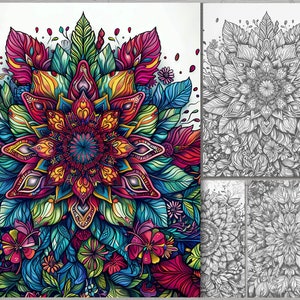 Mandala Art Therapy Coloring Book, Adult and Kids Mandala Printable ...
