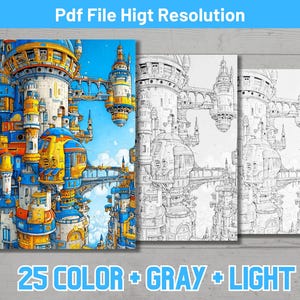 Futuristic City Coloring Pages, Printable Sci-fi Cityscapes, Fantasy ...