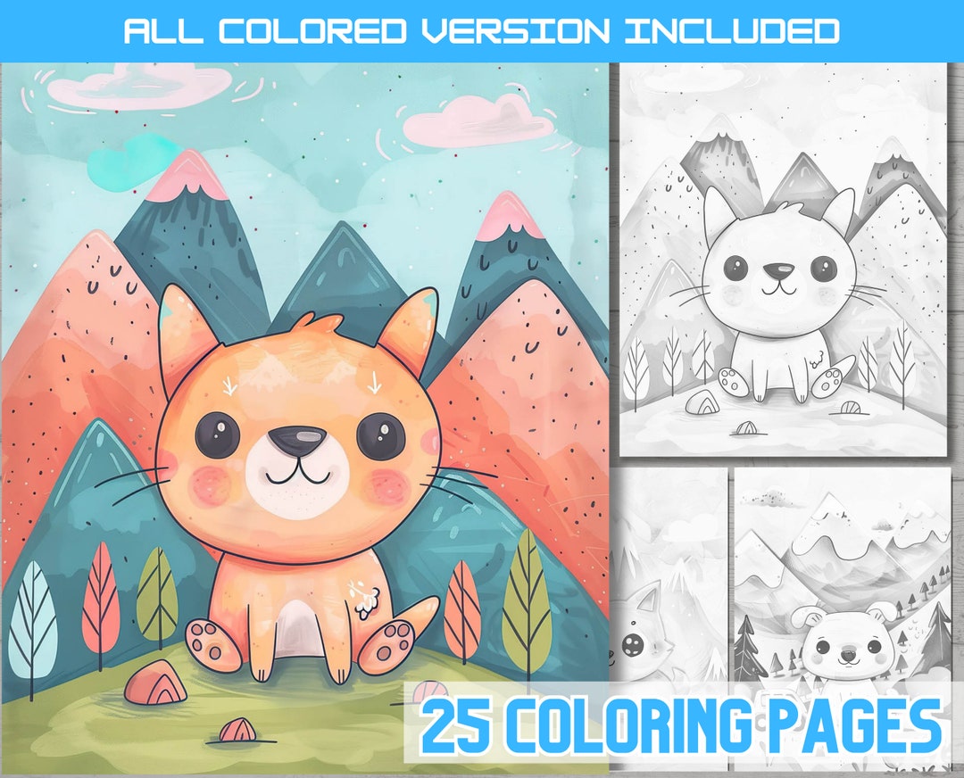 Cute Pets Coloring Pages, Adorable Puppies Coloring Book, Sweet Kittens ...