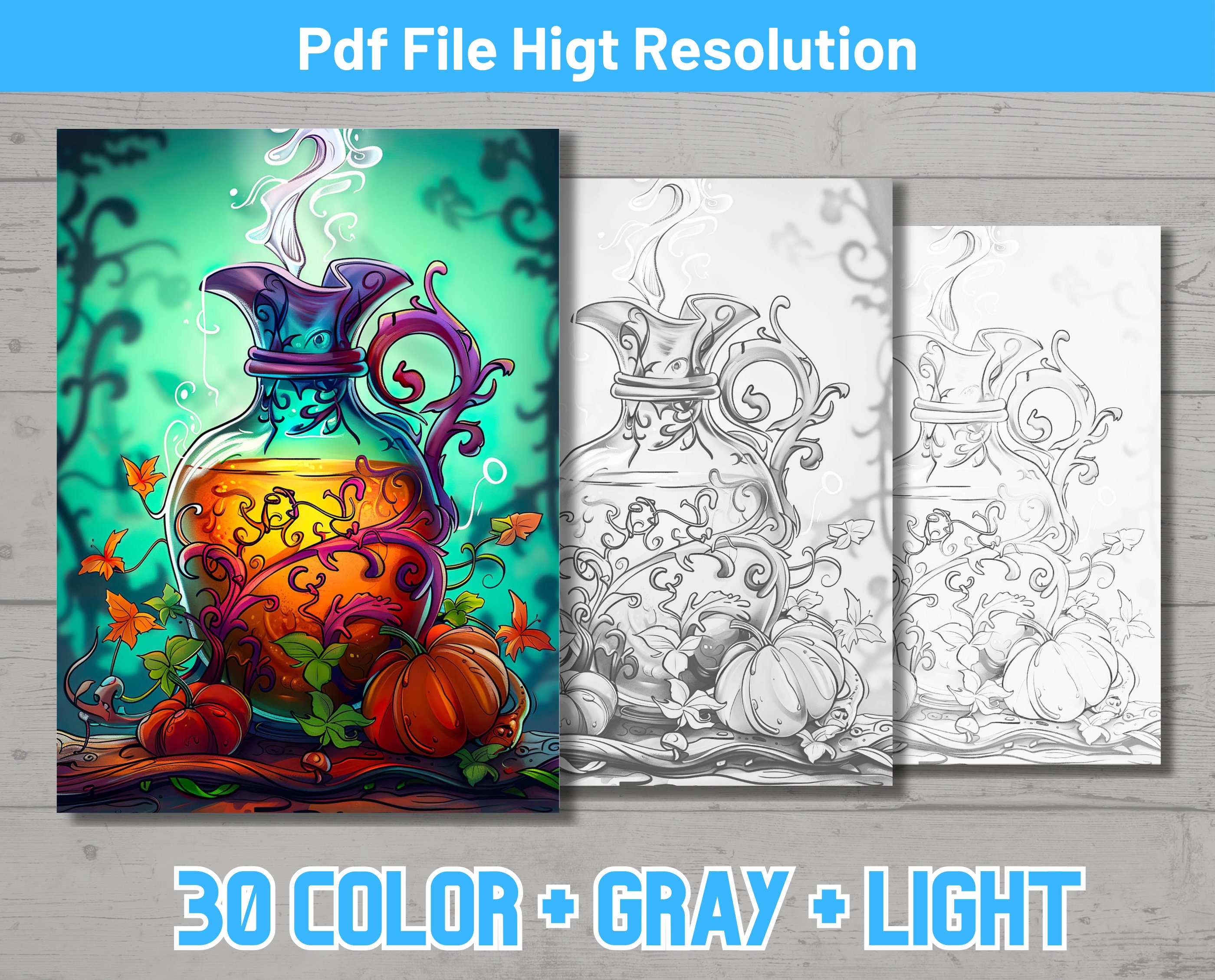 Magic Potion Lab Coloring Pages, Magic Potion Lab Coloring Book, Adult ...