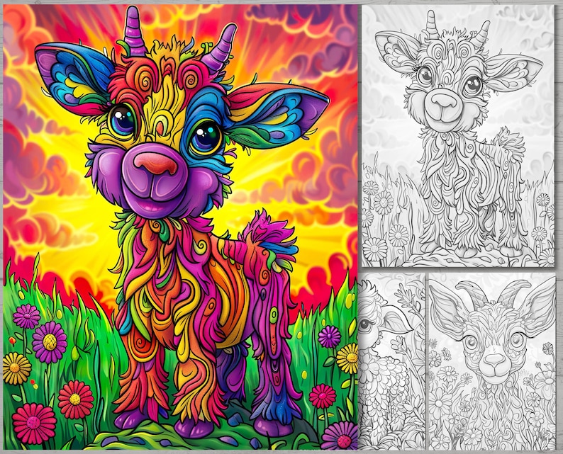 Funny Farm Animals Mandala Coloring Book, Adult and Kids Farm Animal ...