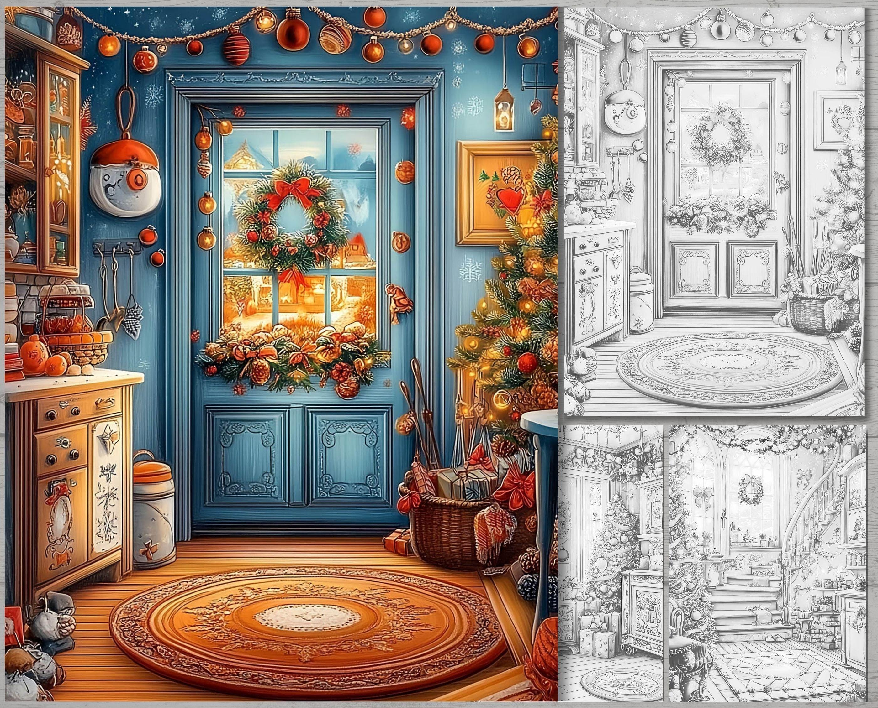 Christmas Interiors Coloring Book: Festive Holiday Homes (PDF Download ...