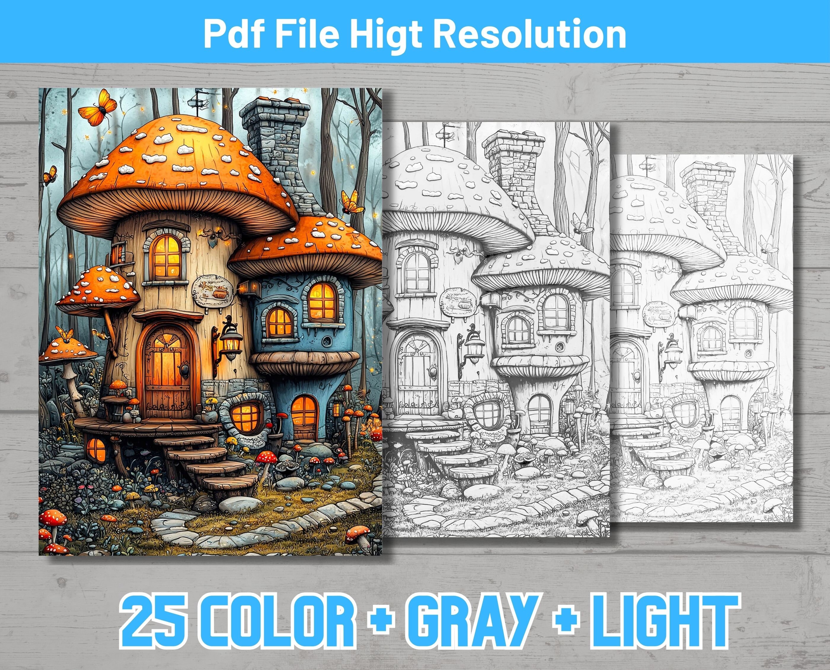 Whimsical Fantasy House Coloring Book, Enchanted Teapot Cottage ...