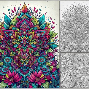 Mandala Art Therapy Coloring Book, Adult and Kids Mandala Printable ...