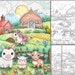 Cute Kawaii Farm Animals Coloring Book, Amusing Kids Adult Kawaii ...