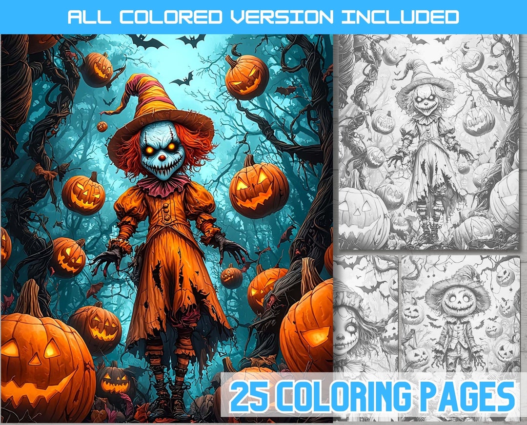 Spooky Halloween Character Coloring Book: Witches, Vampires, Zombies ...