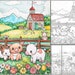 Cute Kawaii Farm Animals Coloring Book, Amusing Kids Adult Kawaii ...