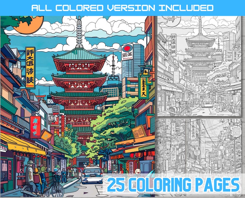 Tokyo Street Map Coloring Pages: Japan Town Layout (PDF Download) - Etsy